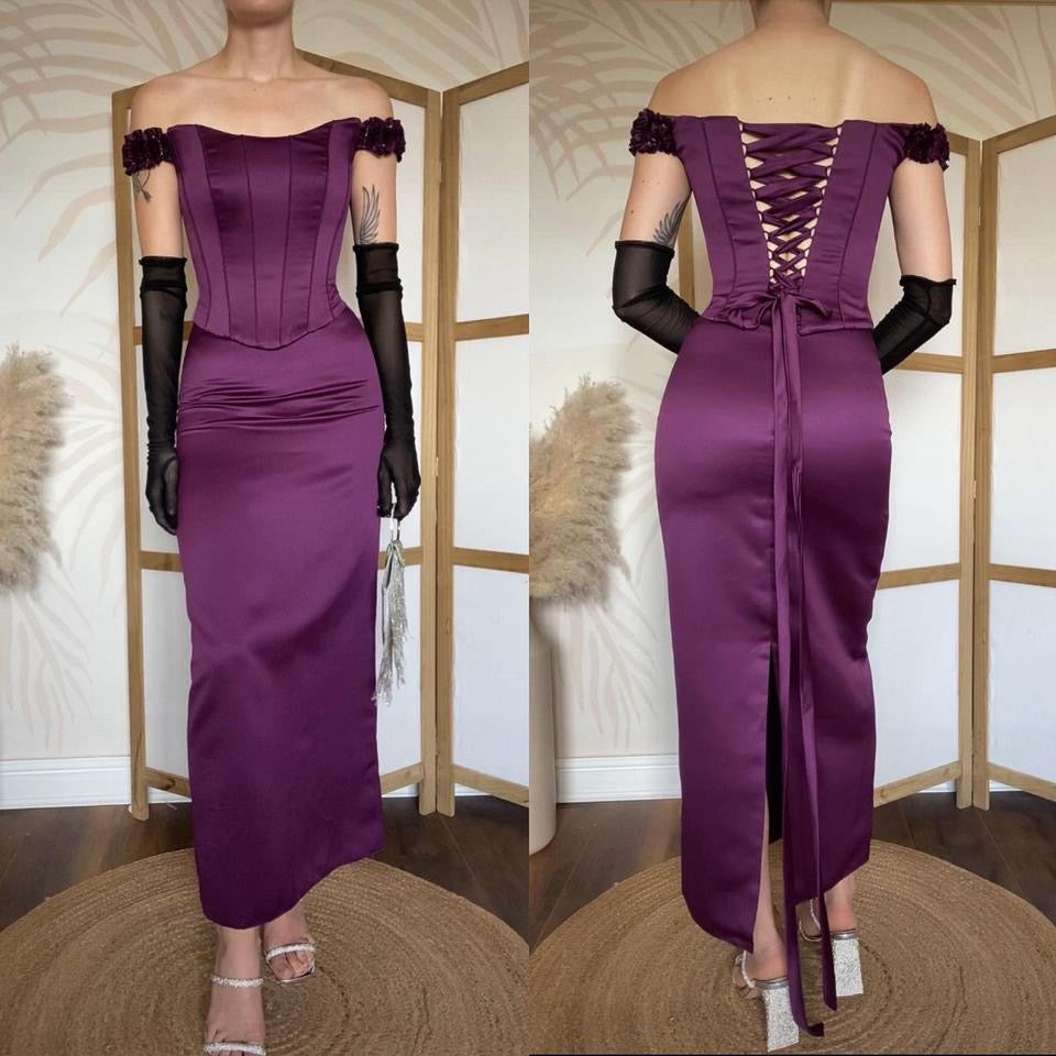 Pronuptia purple 2 piece corset & skirt uk 4-6 – Scum Vintage