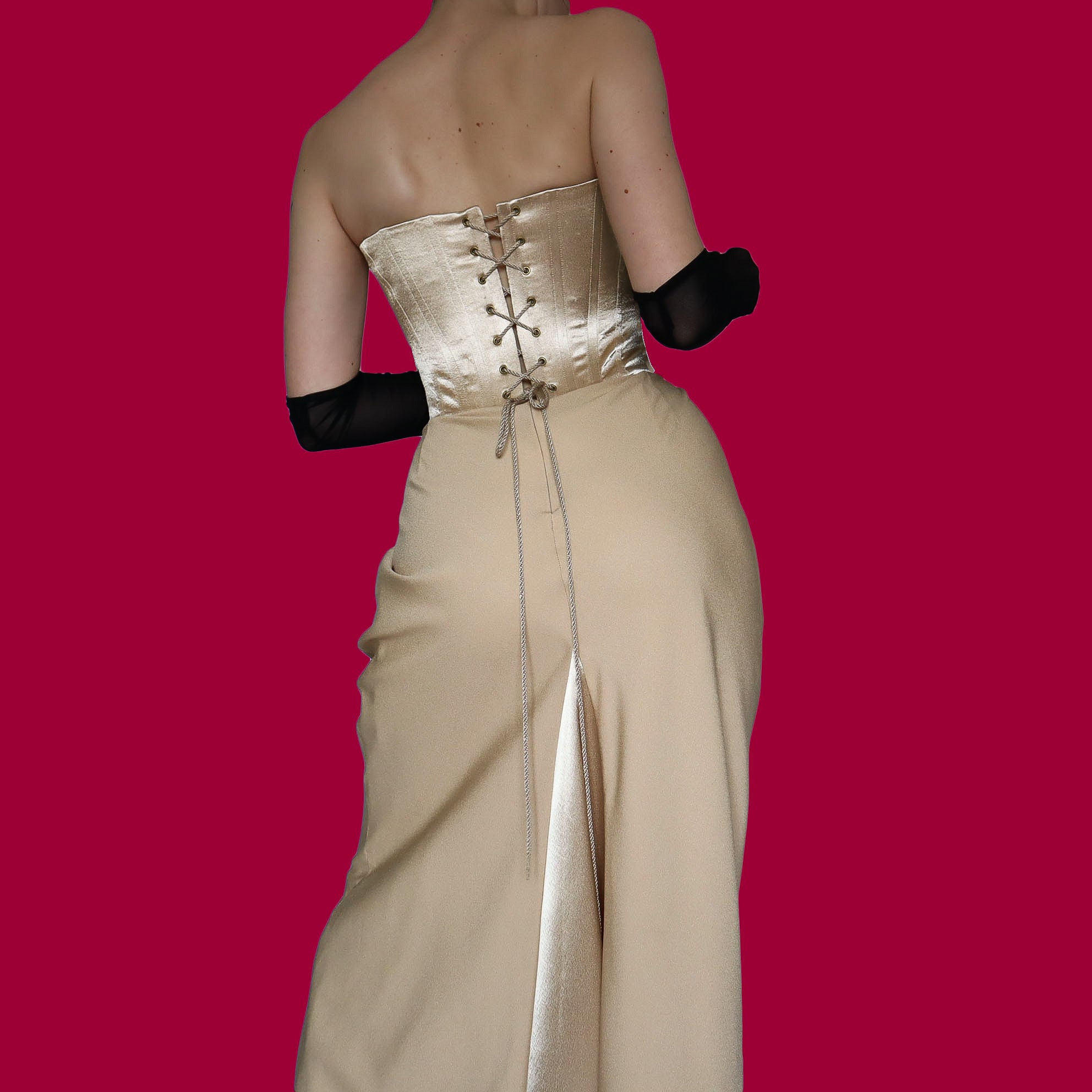Gold Dawn Stretton corset evening dress UK 12 – Scum Vintage